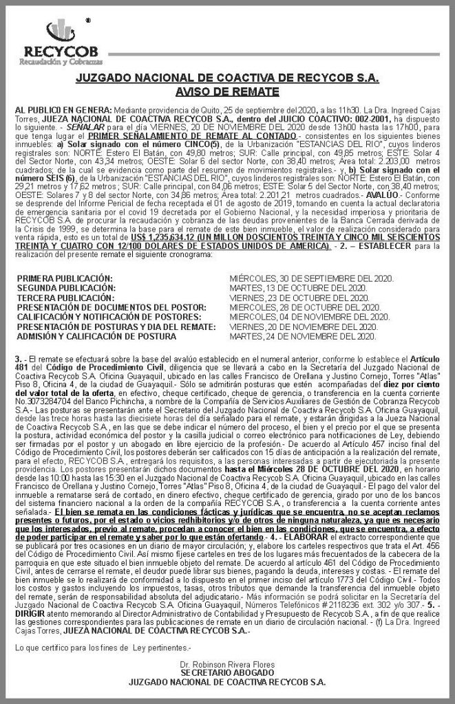 estancias – RECYCOB S.A.